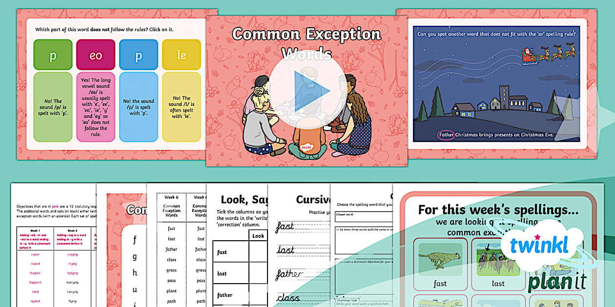 PlanIt Y2 Term 2A W6: Common Exception Words Spelling Pack