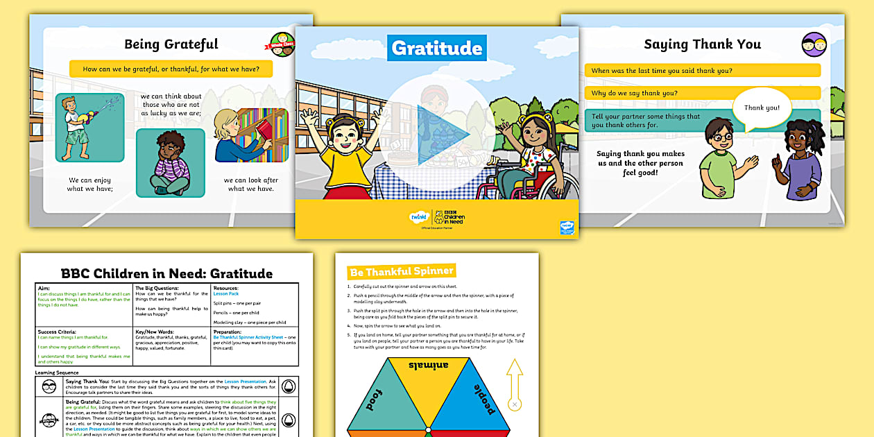 FREE! - BBC Children in Need Lesson Pack - Being Thankful KS1