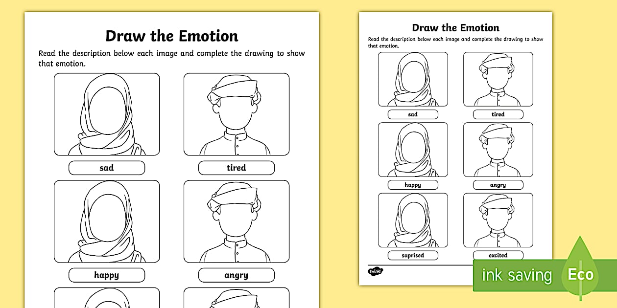 Editable Draw the Emotion Worksheet (teacher made) - Twinkl