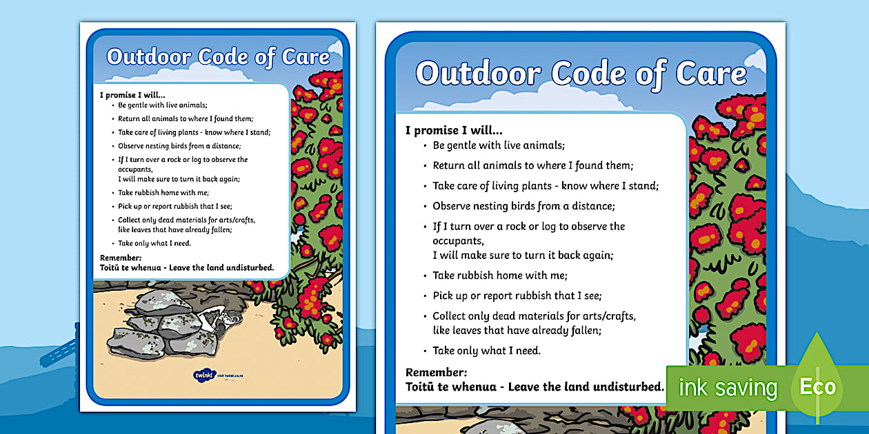 Outdoor Code of Care A4 Display Poster (teacher made)