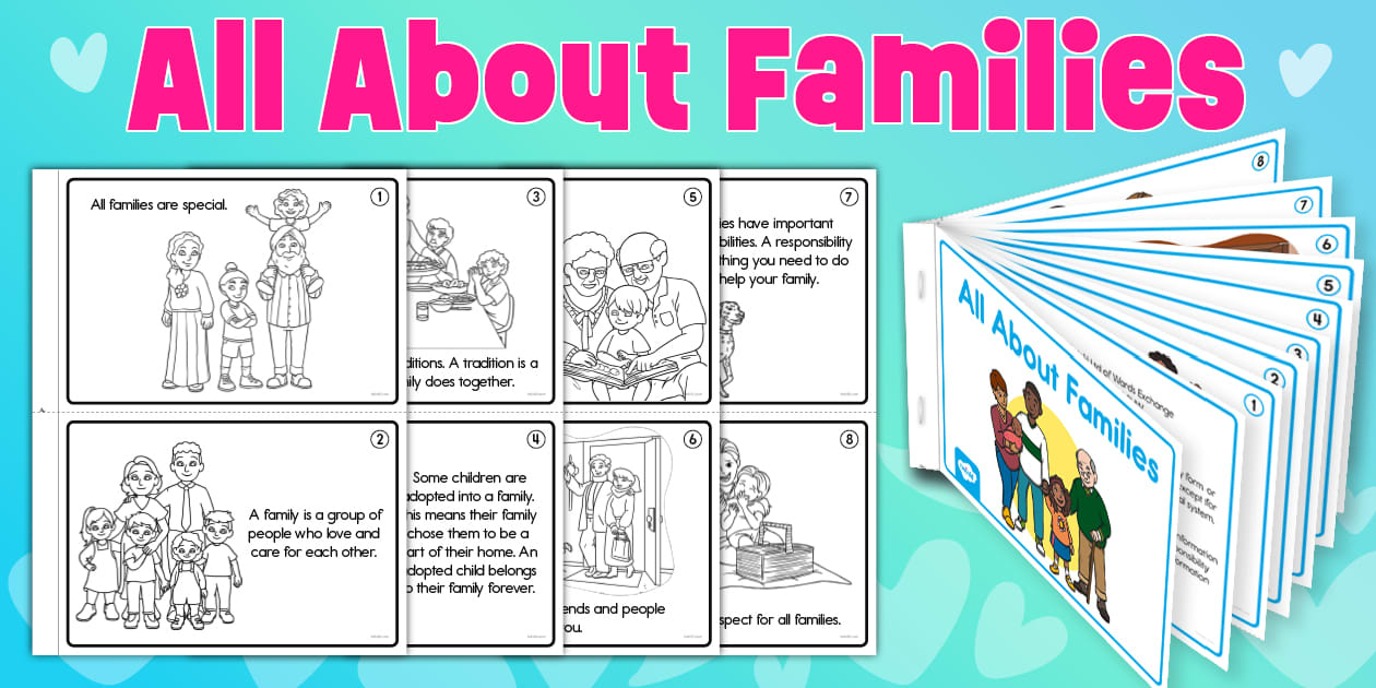 All About Families Printable Book (teacher made) - Twinkl