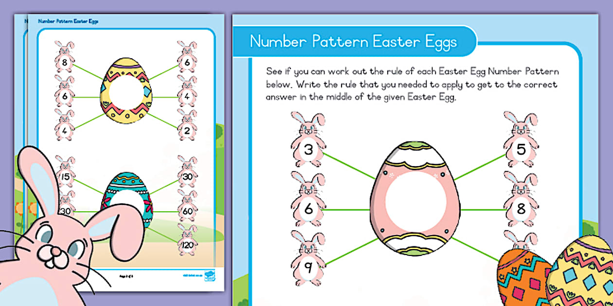 Easter Egg Number Patterns Activity Sheet (Teacher-Made)