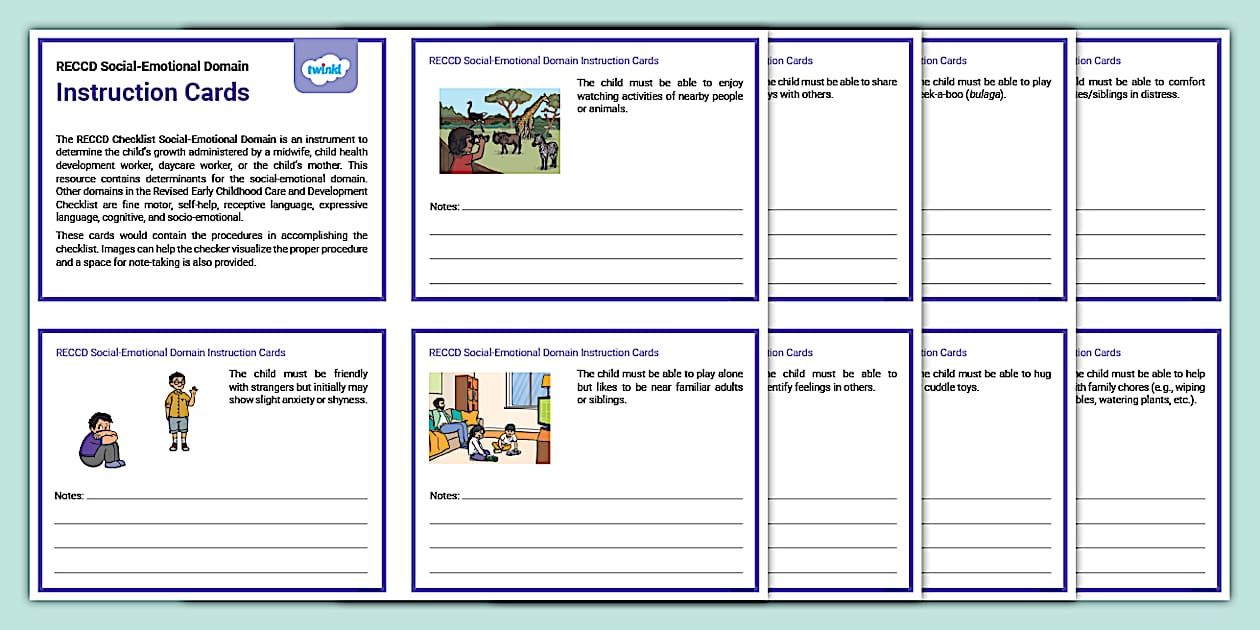 RECCD Social-Emotional Domain Instruction Cards | Philippines | Twinkl
