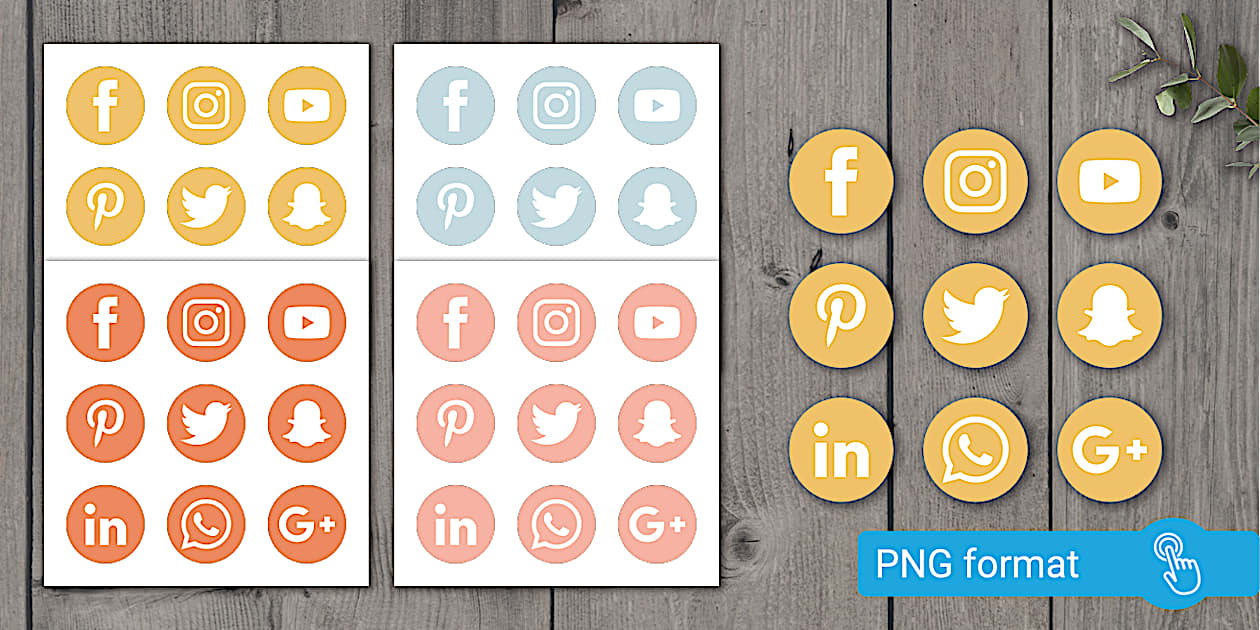 Neutral Themed Social Media Icons