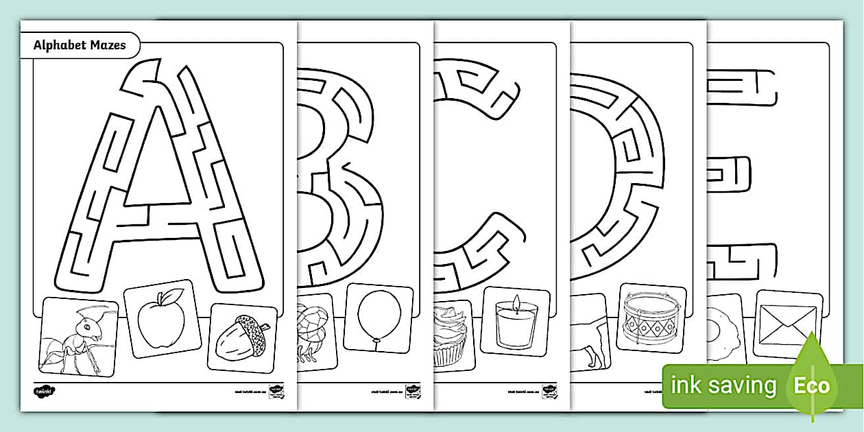 Alphabet Letter Mazes | Fine Motor Skills | Twinkl CA