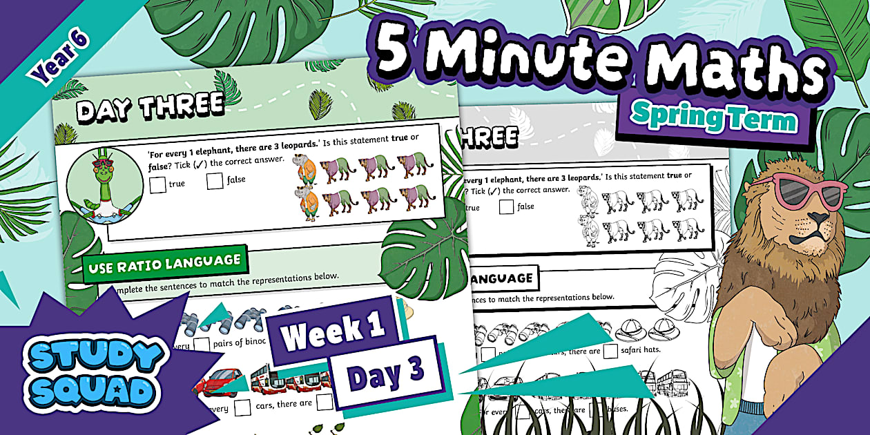 👉 Study Squad 5 Minute Maths - Year 6 Spring - Week 1 Day 3