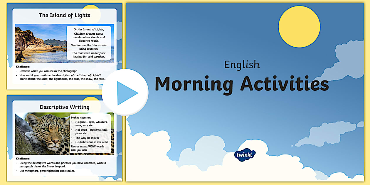 UKS2 Creative Writing PowerPoint: Morning Activities Week 1