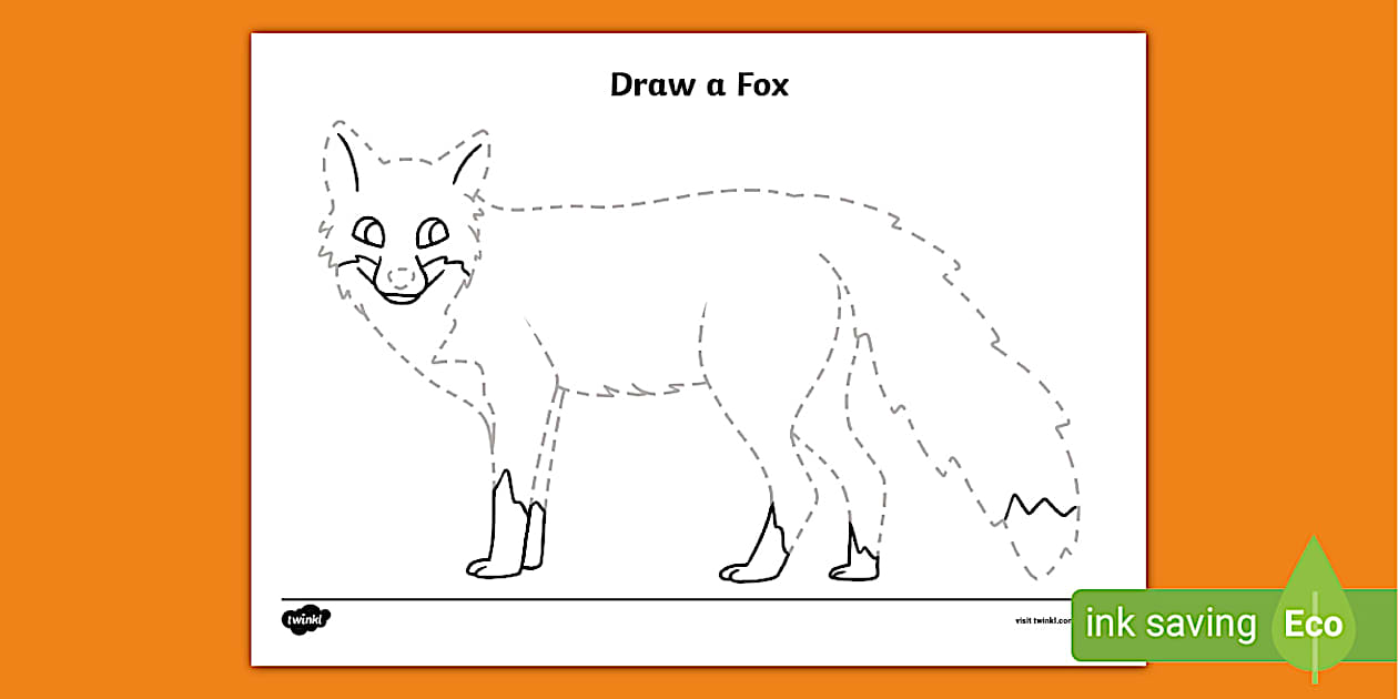 Kindergarten Draw a Fox Pencil Control Activity - Twinkl