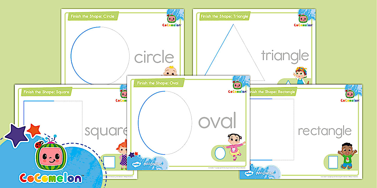 FREE! - CoComelon: Finish the Shape Modeling Dough Mats