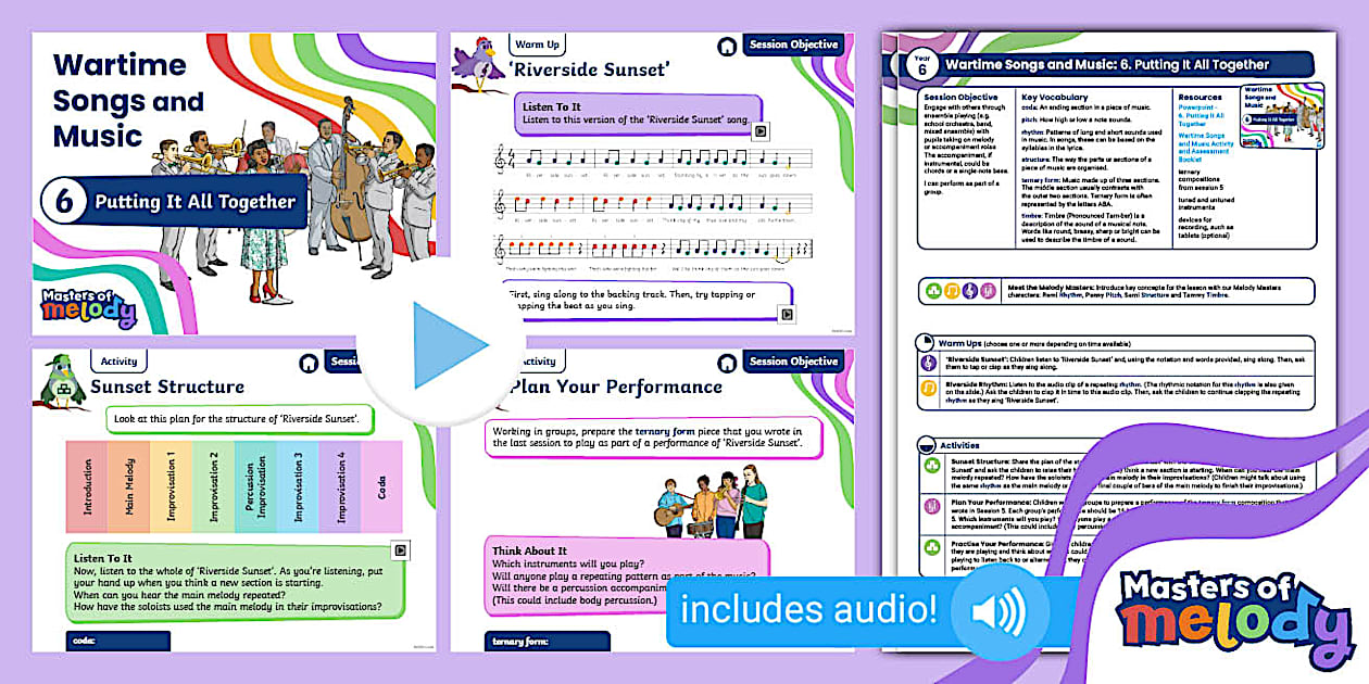 Year 6 Wartime Songs and Music Session 6 (teacher made)
