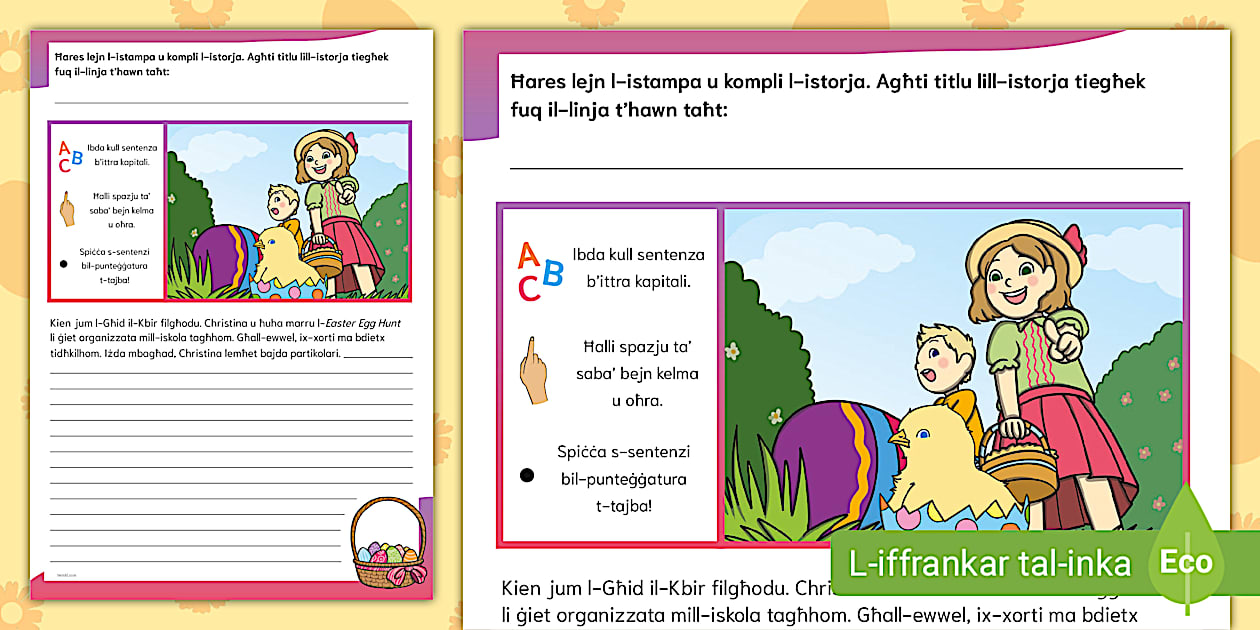 Kompli l-Istorja: Kitba bit-Tema tal-Għid il-Kbir - Twinkl