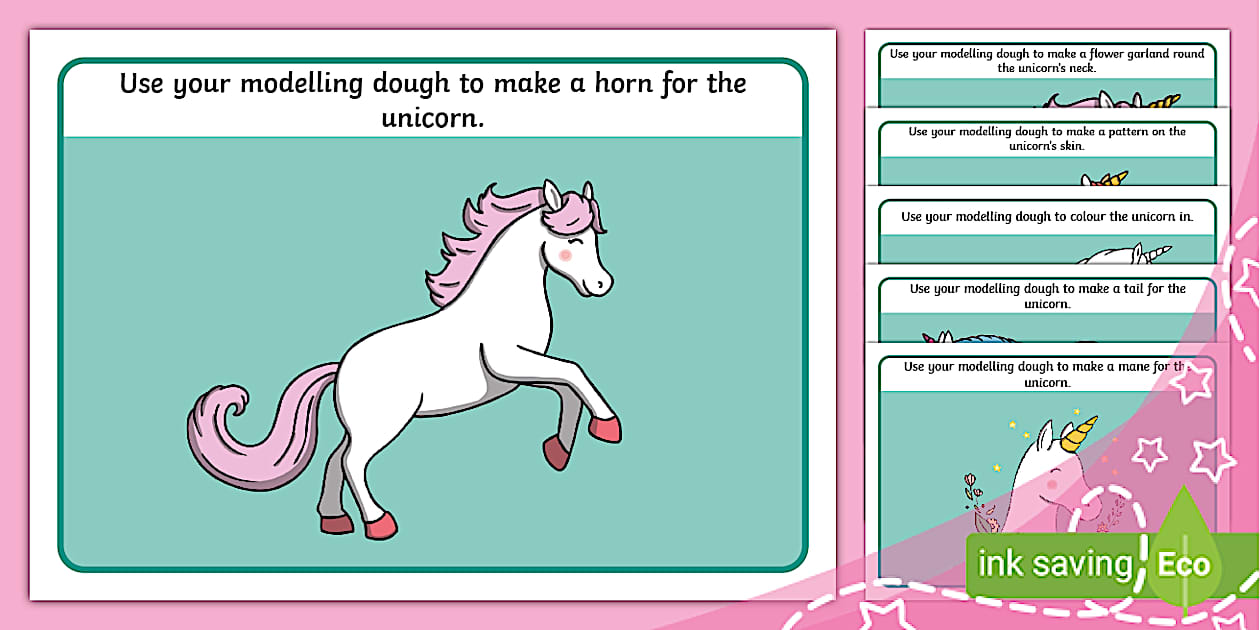 Unicorn Modelling Dough Mats (teacher made) - Twinkl