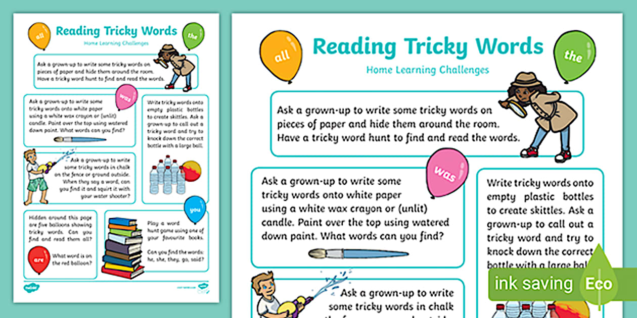 Literacy Home Learning pack EYFS:Read Common Irregular Words