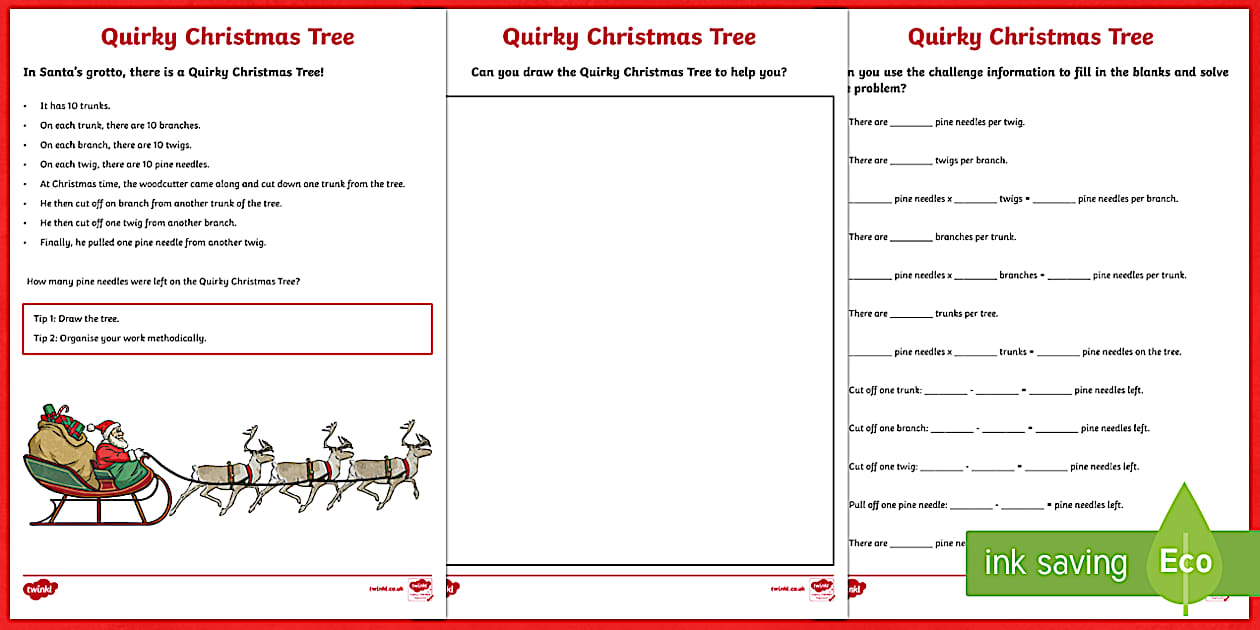 Quirky Maths Christmas Tree Challenge Activity | KS2