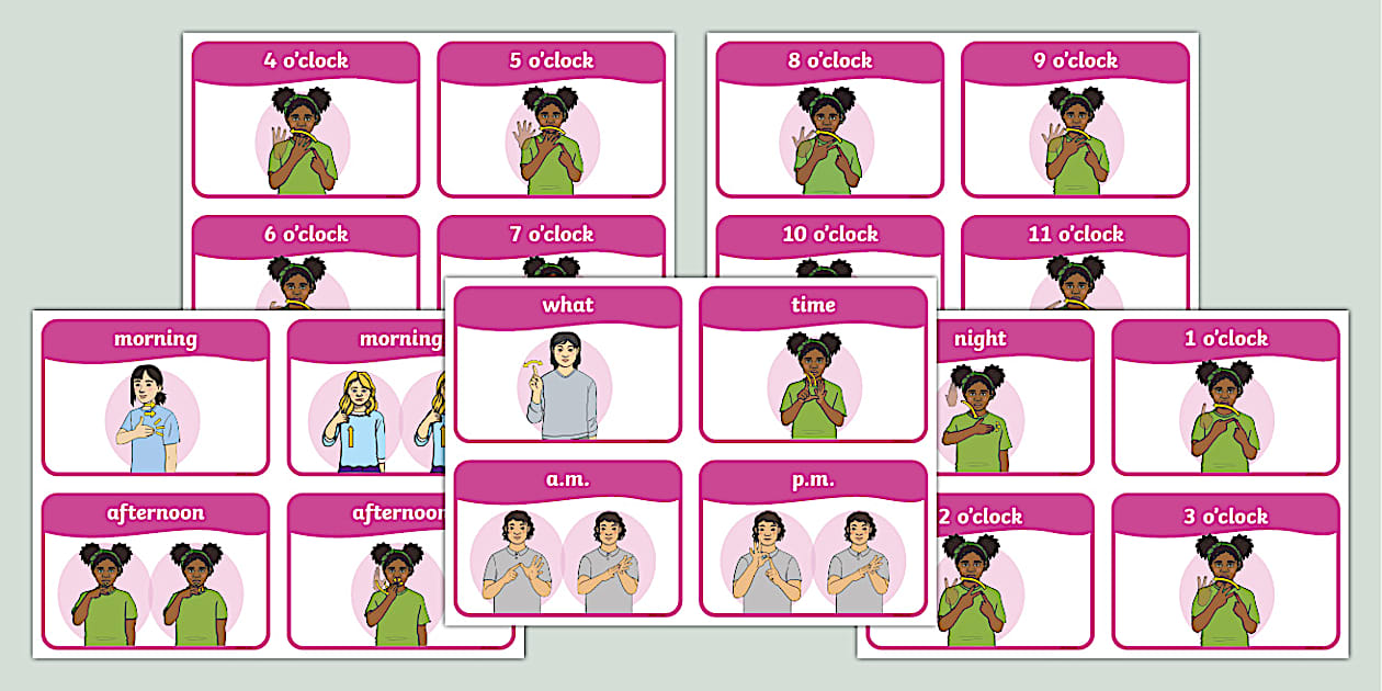 Auslan Time Word Cards (teacher made) - Twinkl