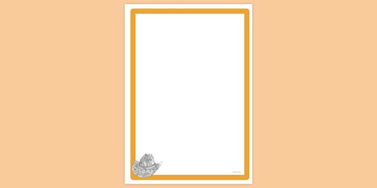 Simple Blank Mindfulness Cowboy Hat Page Border | Twinkl