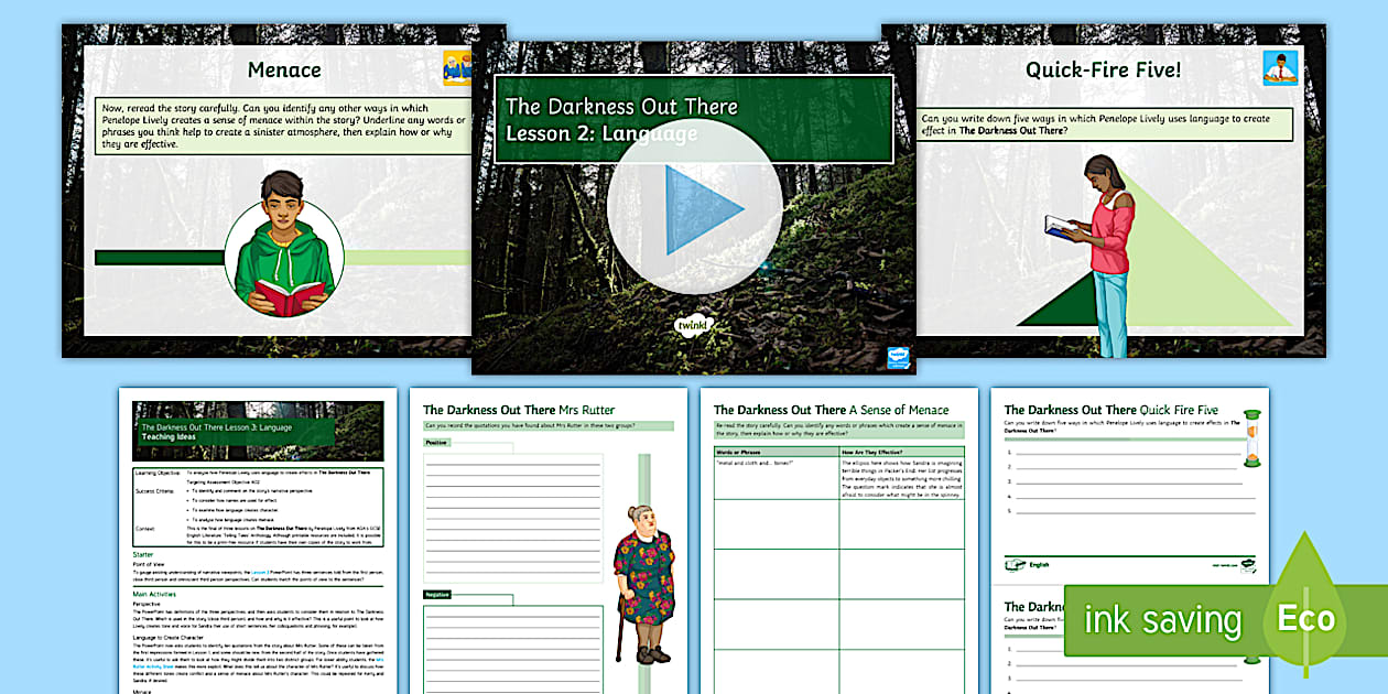 GCSE * NEW *Lesson Pack to Support Teaching On 'The Darkness Out There' by