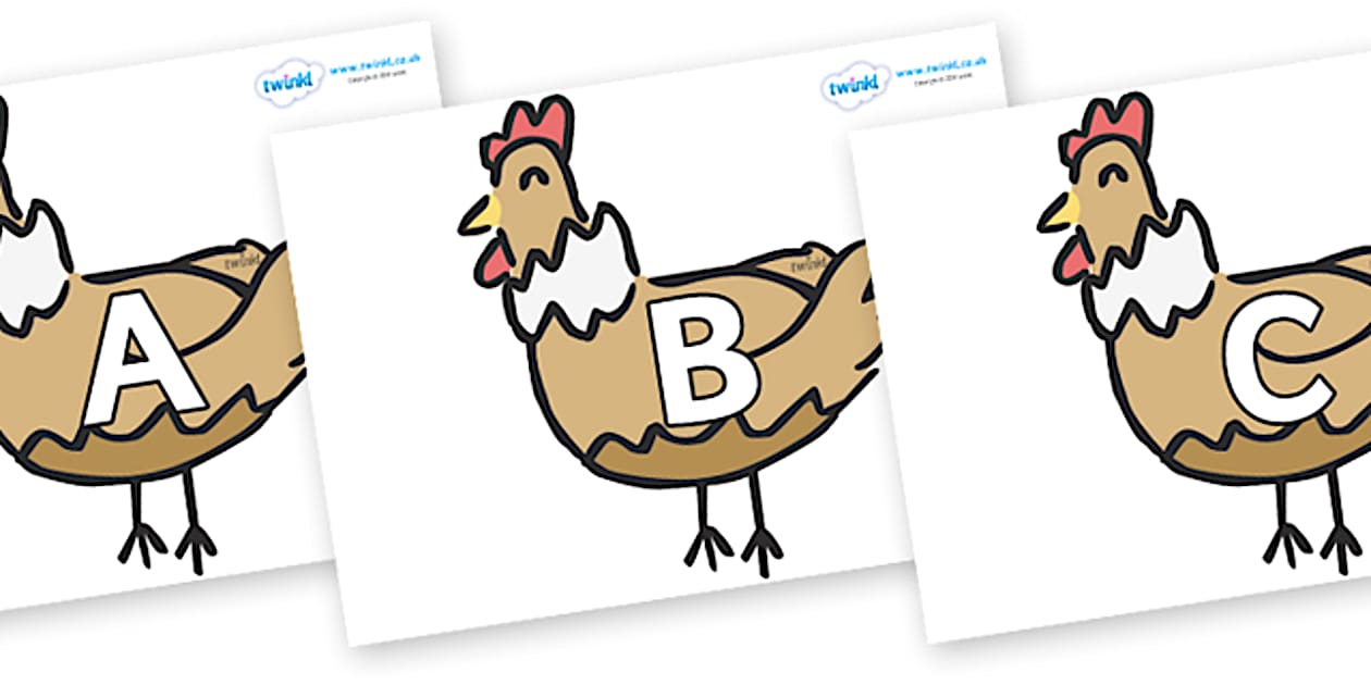 A-Z Alphabet on French Hens