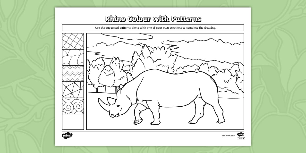 Rhino Colour with Patterns Activity (l'enseignant a fait)