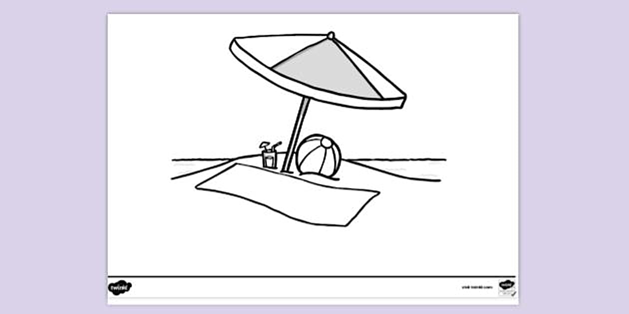 Beach Towel Colouring Page | KS1 Resources | Twinkl - Twinkl