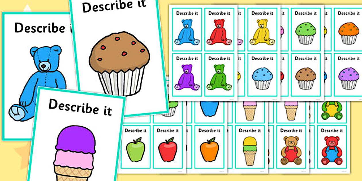 Editable Describe It Colour Picture Cards (professor feito)
