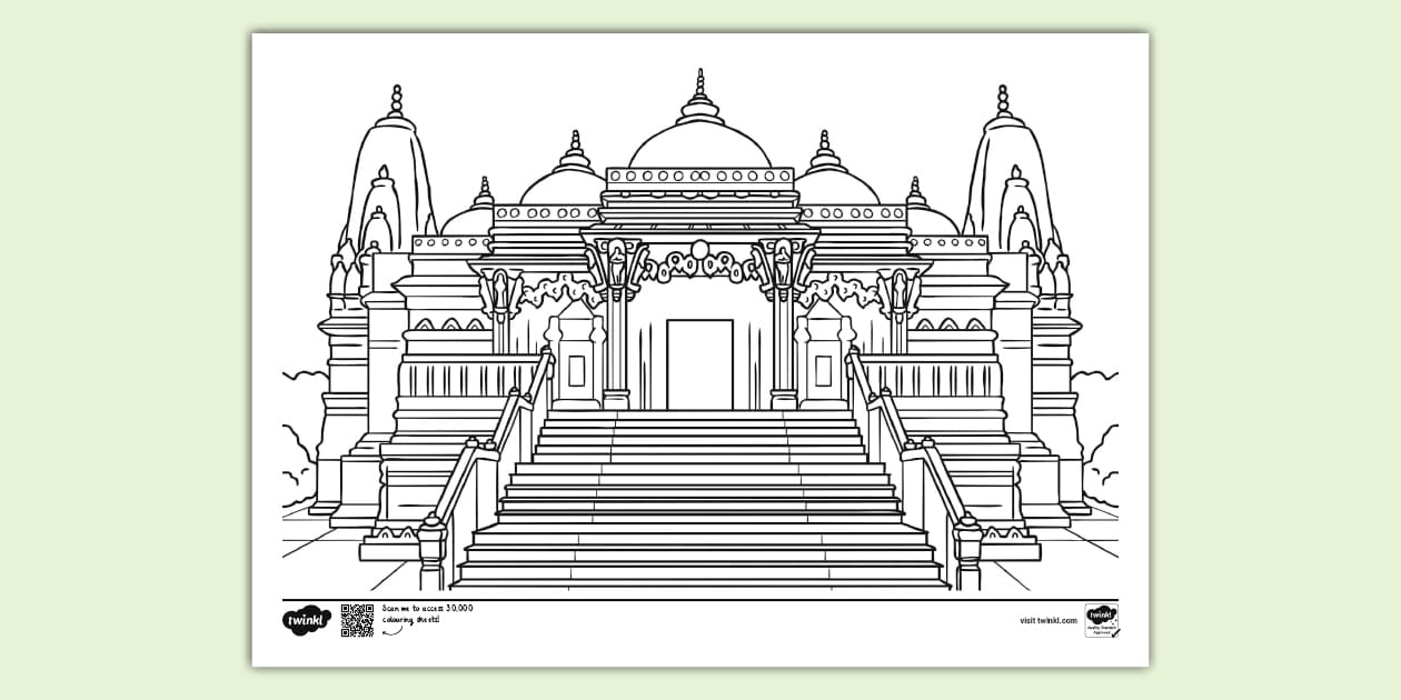 Mandir Colouring Sheet - KS1 Resources (teacher made)
