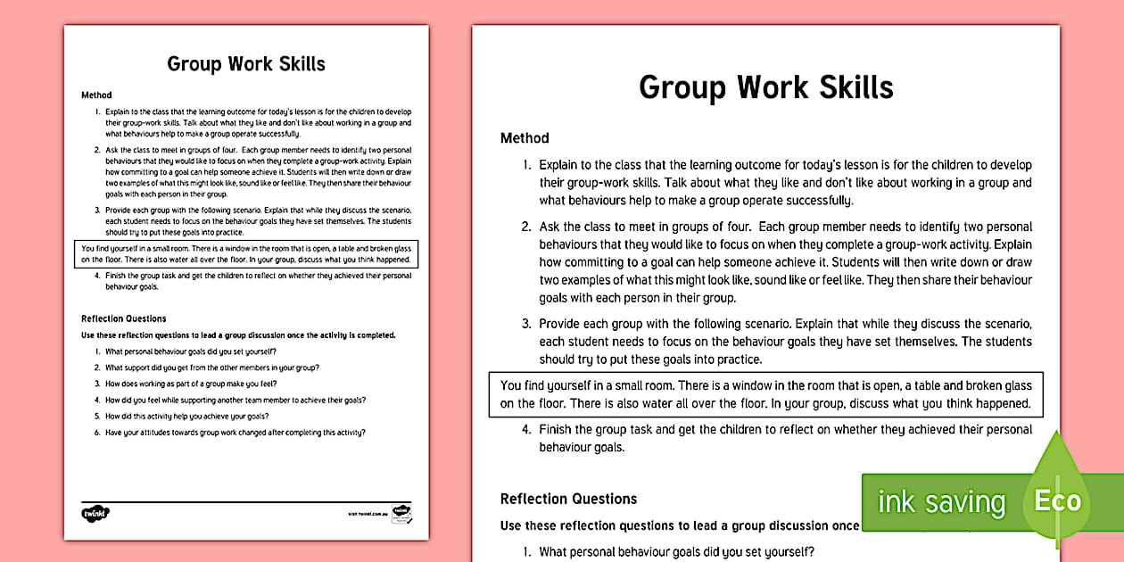 Group-Work Skills Activity (Teacher-Made) - Twinkl