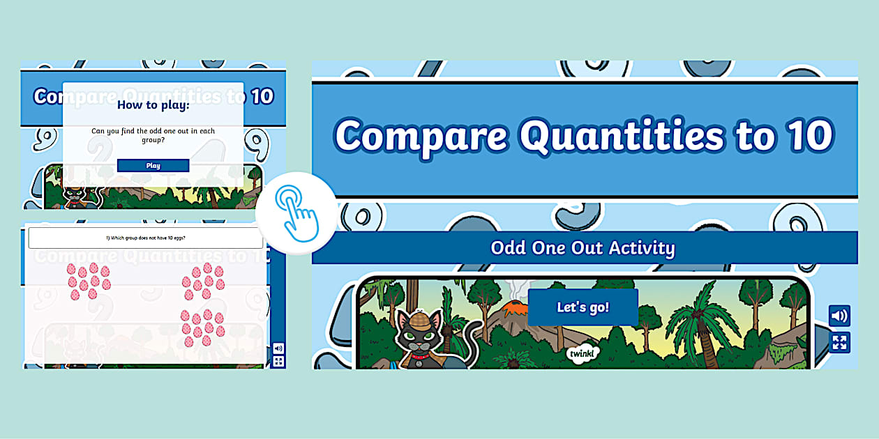 👉 Compare Quantities to 10 EYFS Odd One Out Maths Game