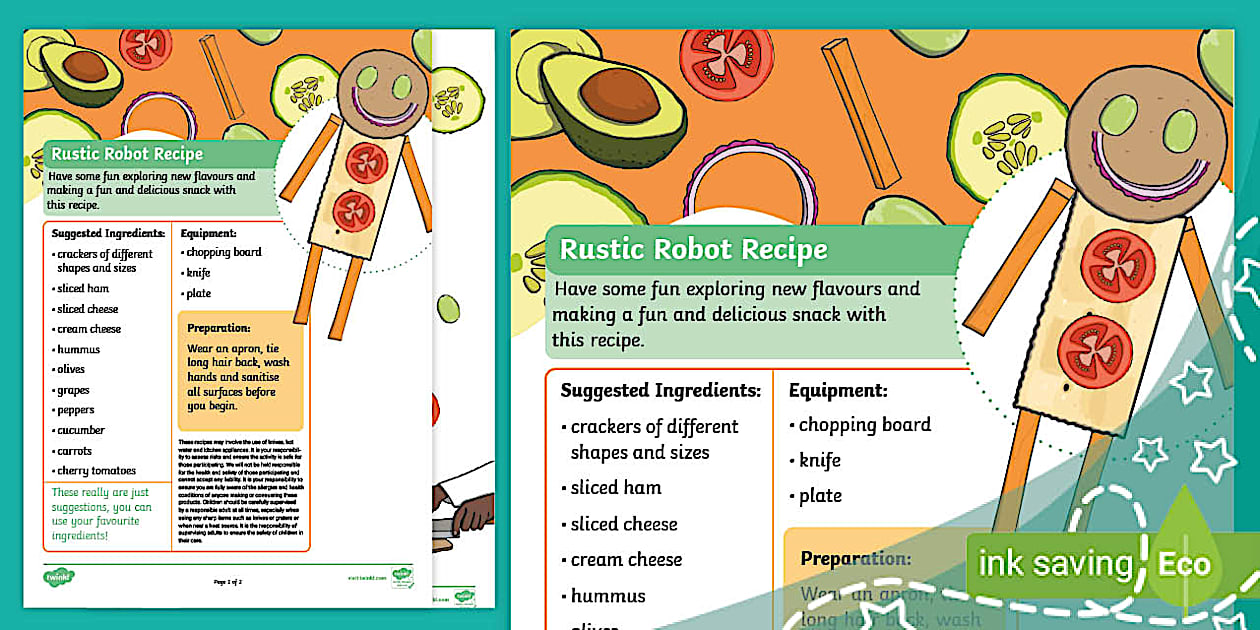 Rustic Robot Recipe (teacher made) - Twinkl