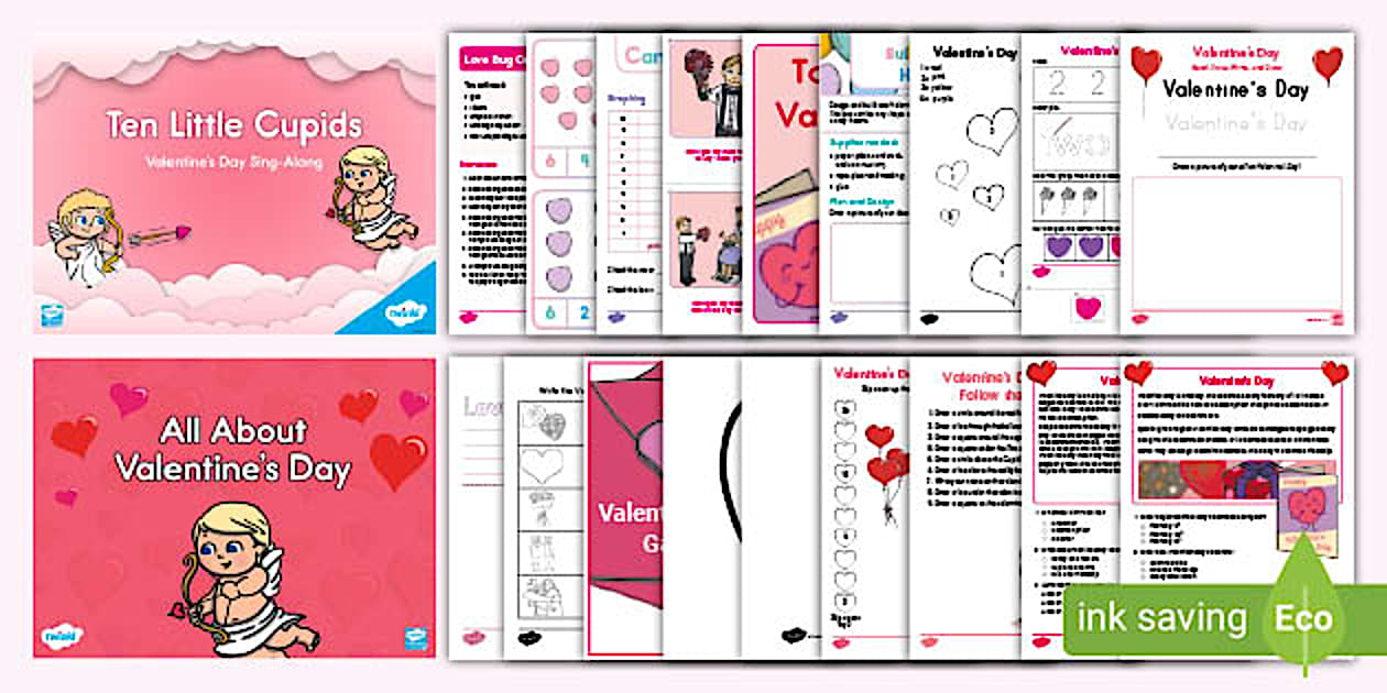 Valentine's Day Worksheets PDF Pack for Kids | Twinkl USA