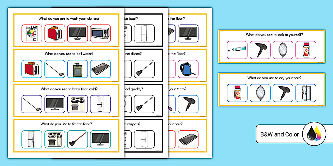 Life Skills: Which Is Correct? Objects at Home Question Cards