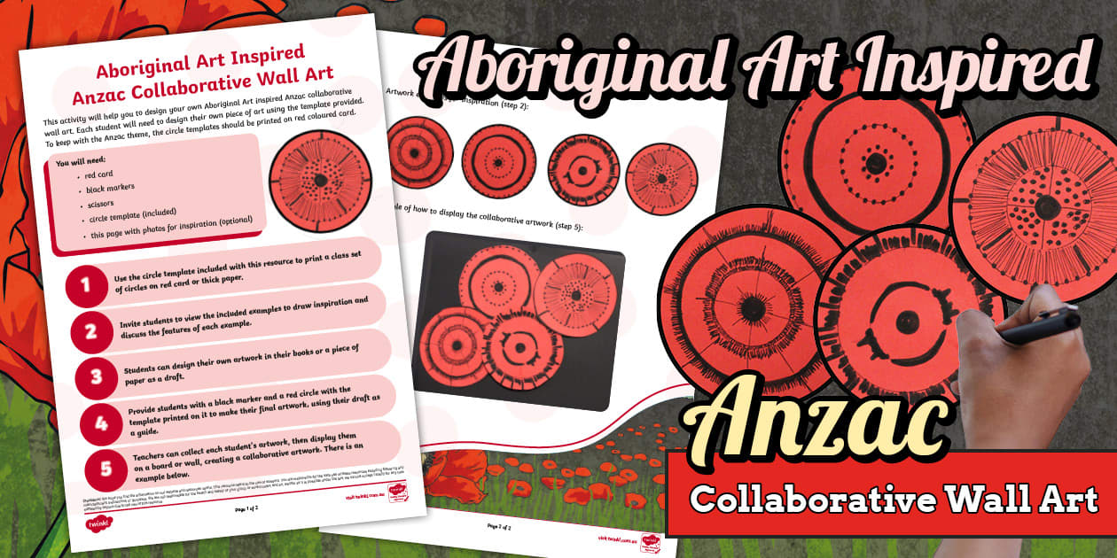 Aboriginal Art Inspired Anzac Collaborative Wall Art