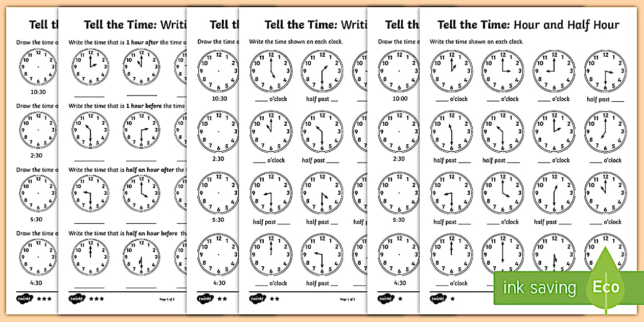 Telling the Time Differentiated Worksheet | Teaching Time