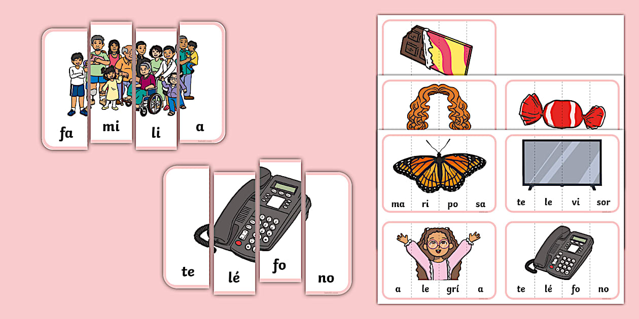 Rompecabezas: Palabras con 4 sílabas | Twinkl
