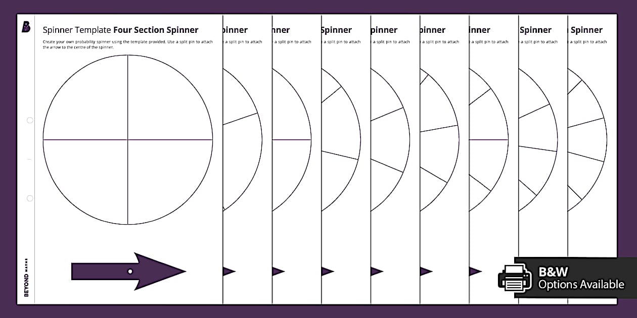 Colour Wheel Spinner Templates - Beyond Secondary Maths