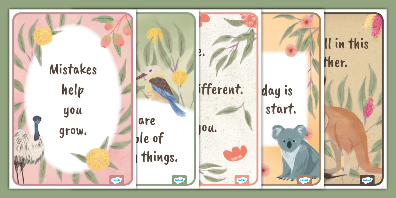 Home Among the Gum Trees Themed Inspirational Quotes Posters