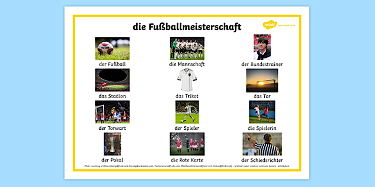 Cursive Football German Word Mat (teacher made) - Twinkl
