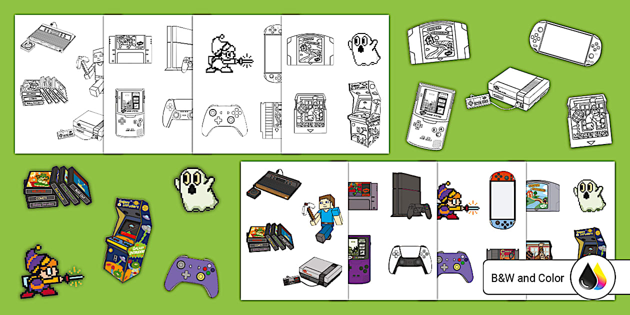 National Video Game Day Cutouts (Teacher-Made) - Twinkl
