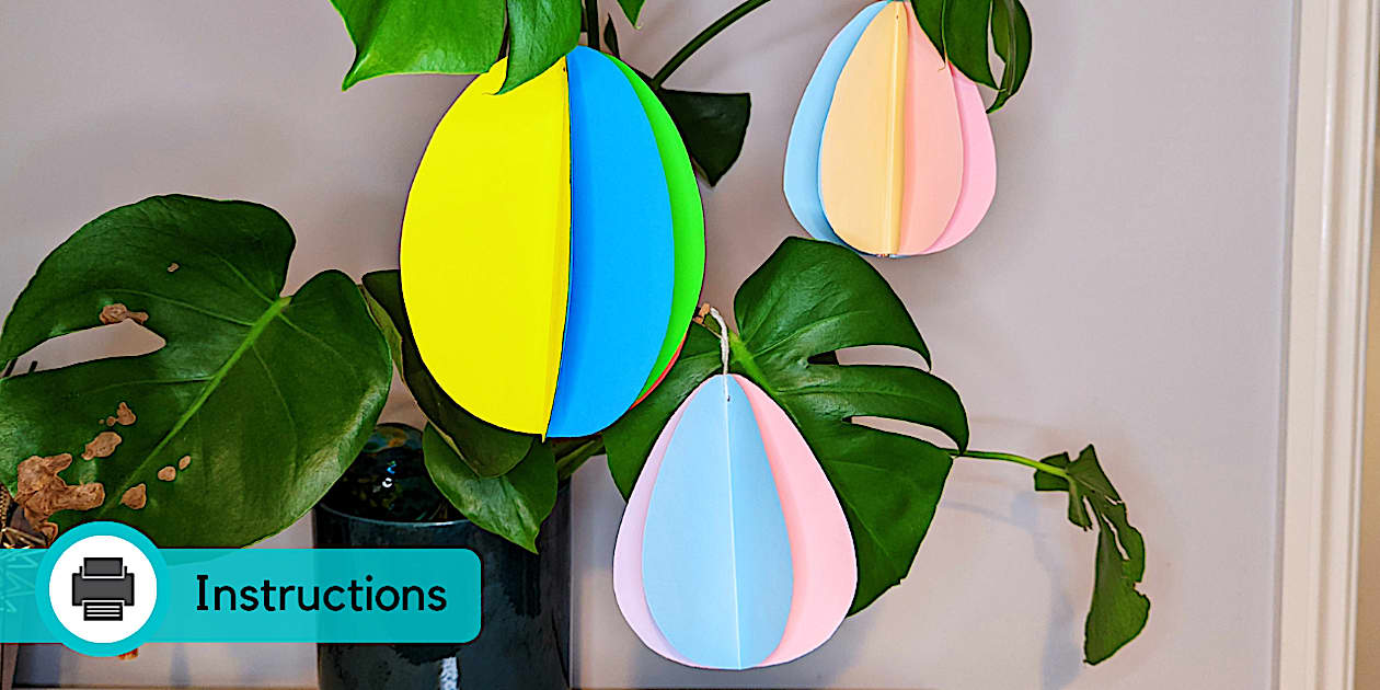 3D Paper Easter Egg Craft (professor feito) - Twinkl
