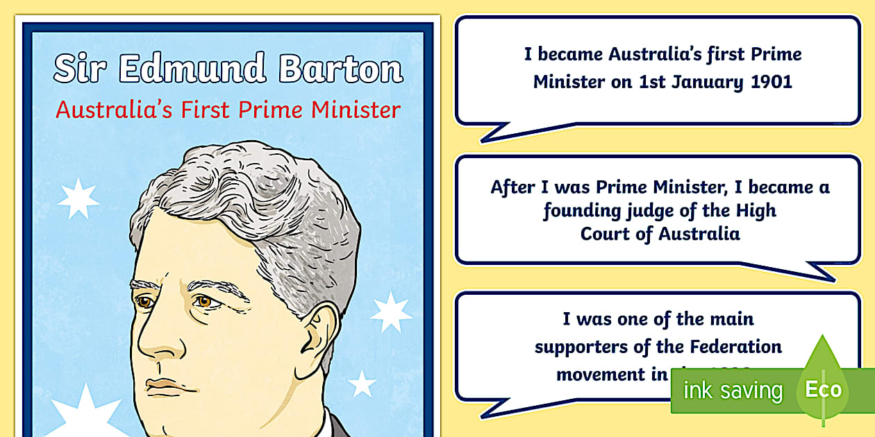Edmund Barton First Prime Minister Display Pack-Australia