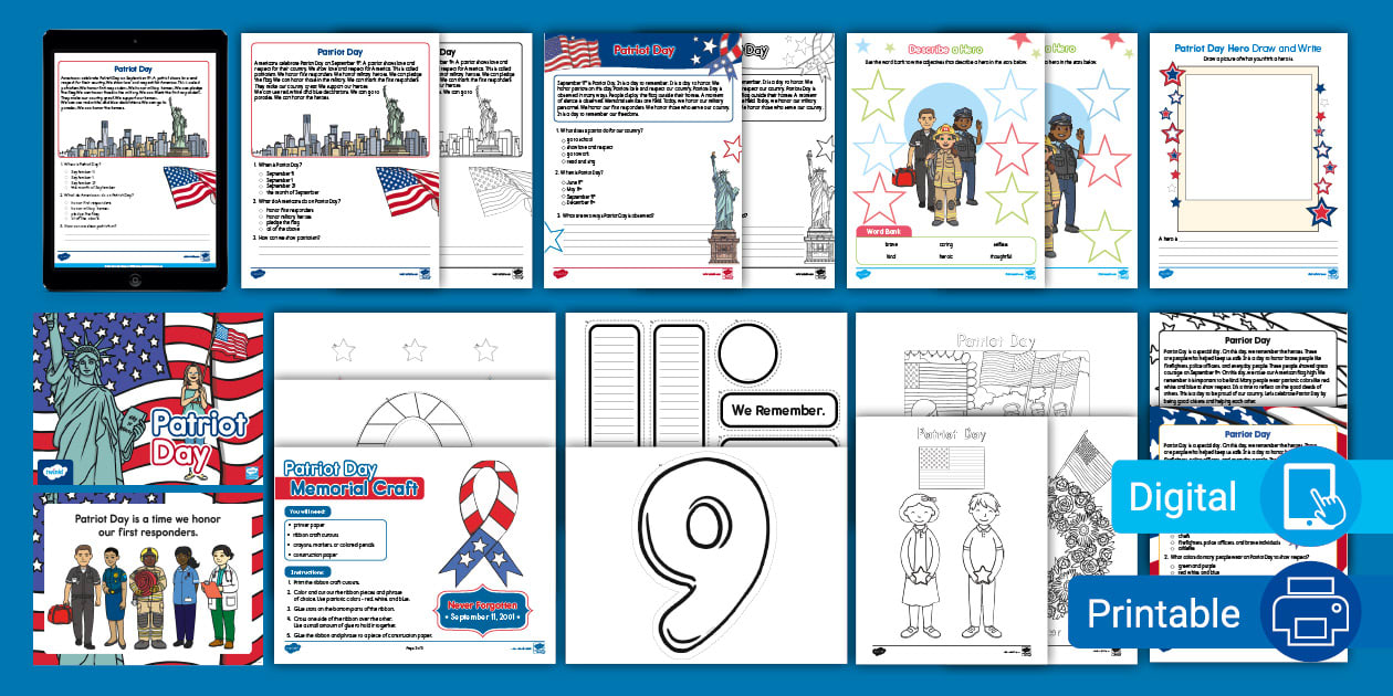 FREE Patriot Day Pack for K-2nd Grade