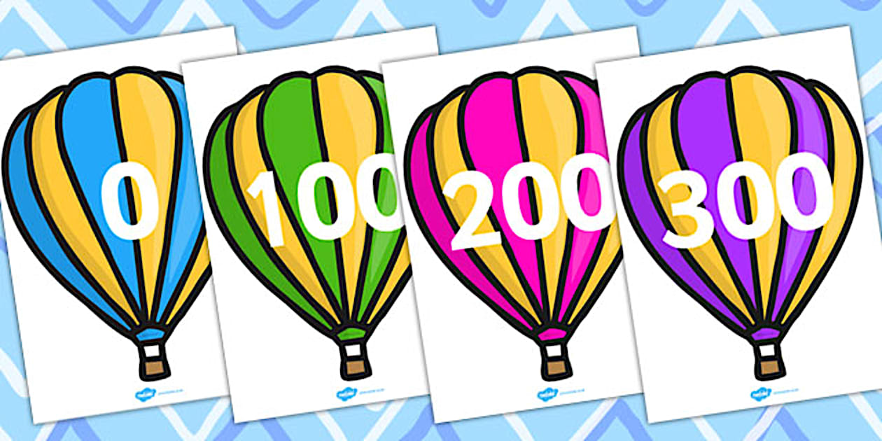 Higher Ability Counting In 100s On Hot Air Balloons - Twinkl