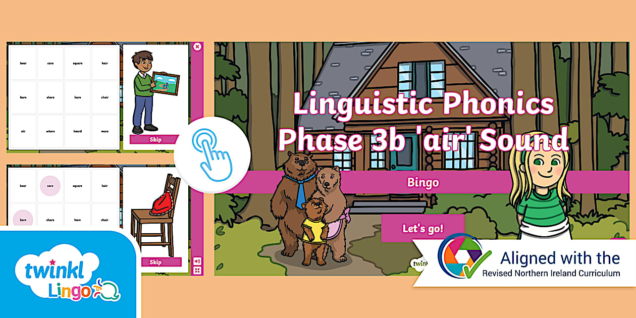 Linguistic Phonics Phase 3b 'air' Sound Bingo Game - Twinkl