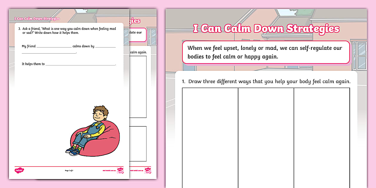 Mini IU Glow, Grow and Belong I Can Calm Down Activity Sheet