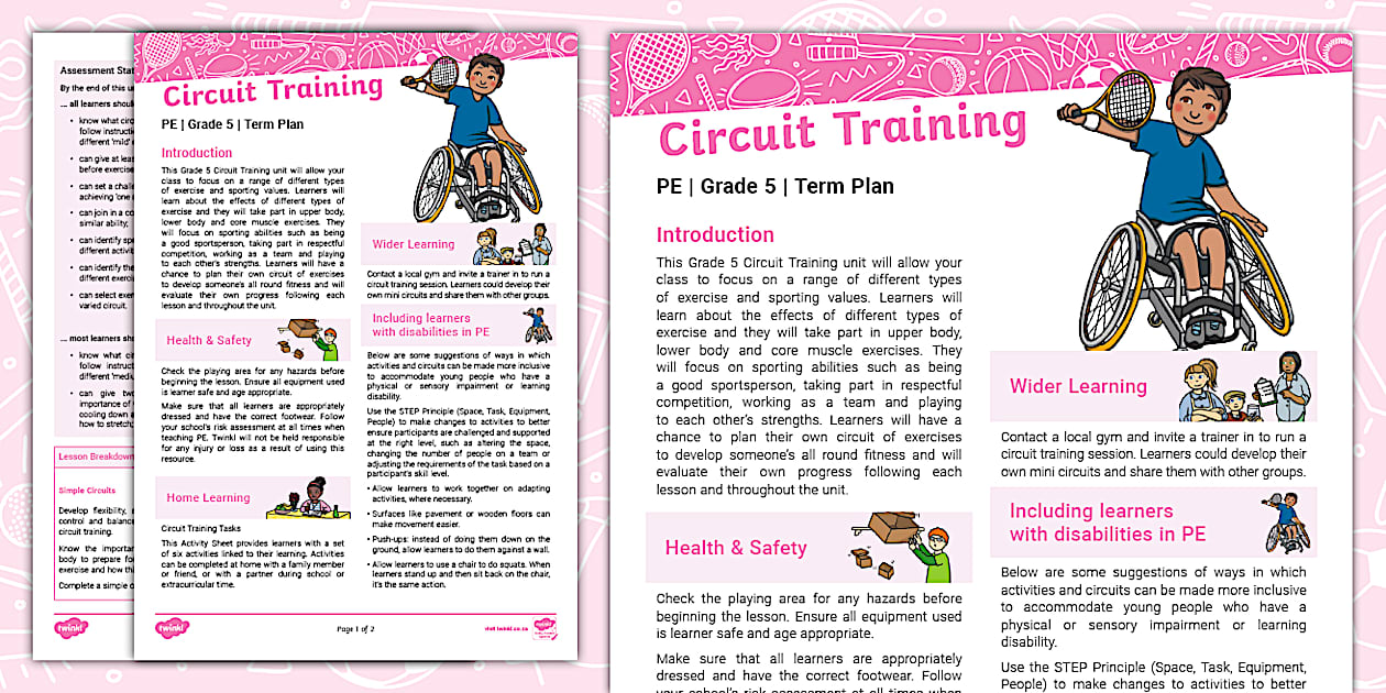 Grade 5 Physical Education Circuit Training Term Plan