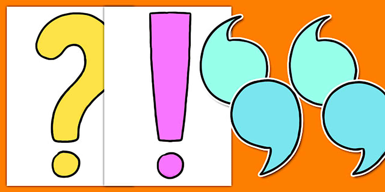Plain Punctuation Cut Outs (teacher made) - Twinkl
