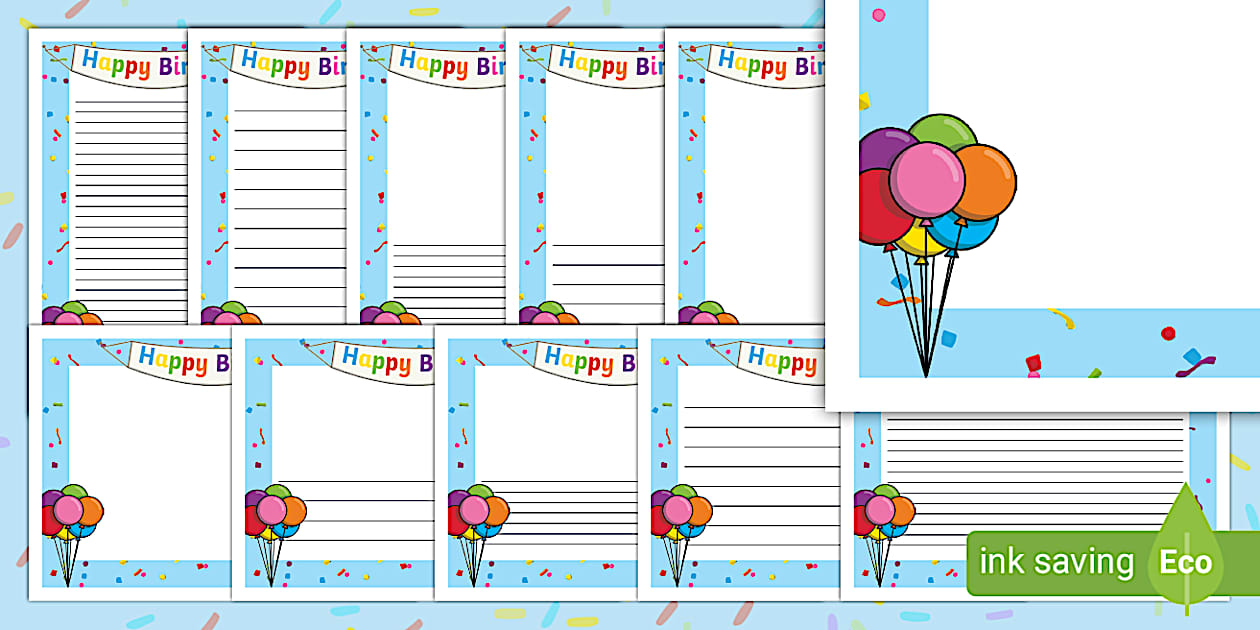 Birthday borders and frames | A4 | All years - Twinkl