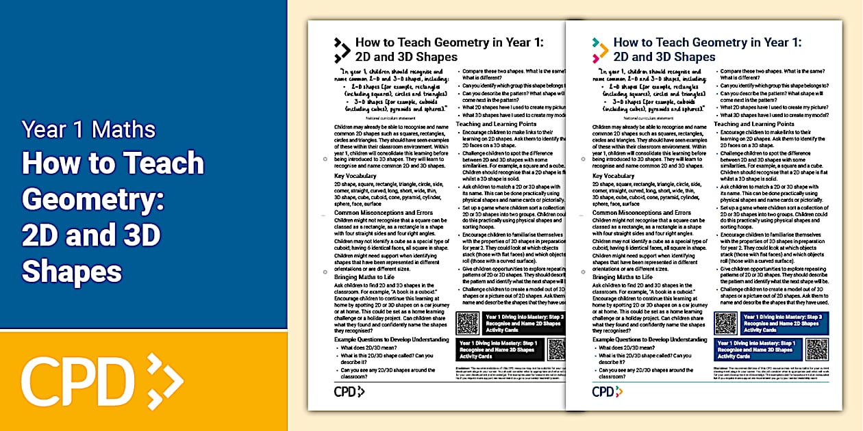 How to Teach Geometry in Year 1: 2D and 3D Shapes. - Twinkl