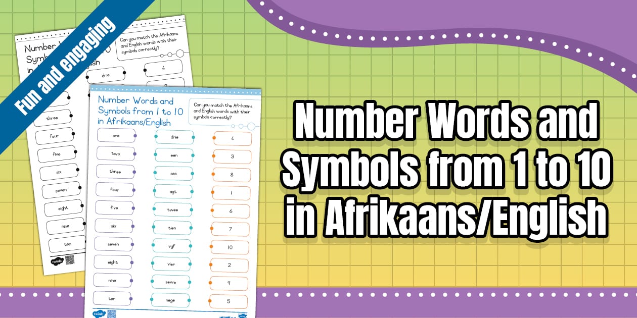 * NEW * Foundation Phase - Number Words and Symbols from 1 to 10 in