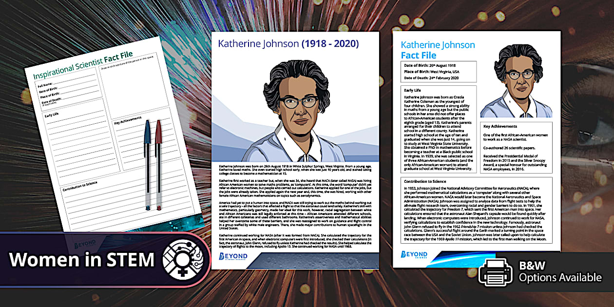 Katherine Johnson Poster and Fact File | Beyond Science